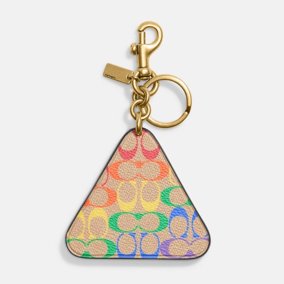 Coach | Accessories | Coach Bag Charm In Rainbow Signature Canvas ...